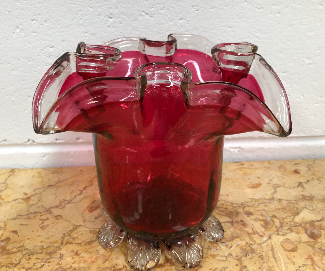 Victorian Ruby Glass Vase Moonee Ponds Antiques