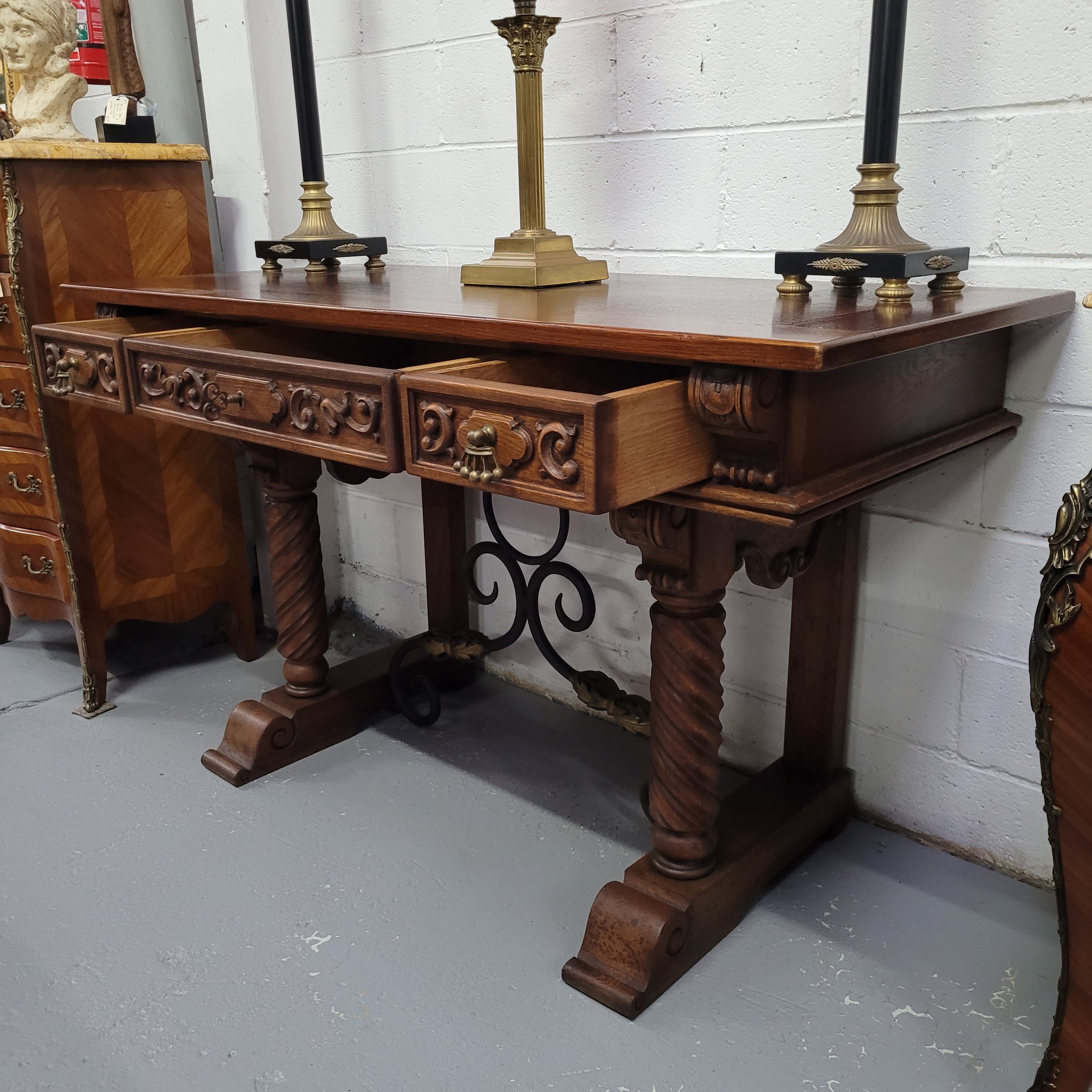Amazing French Oak Spanish Style Console Table – Moonee Ponds Antiques