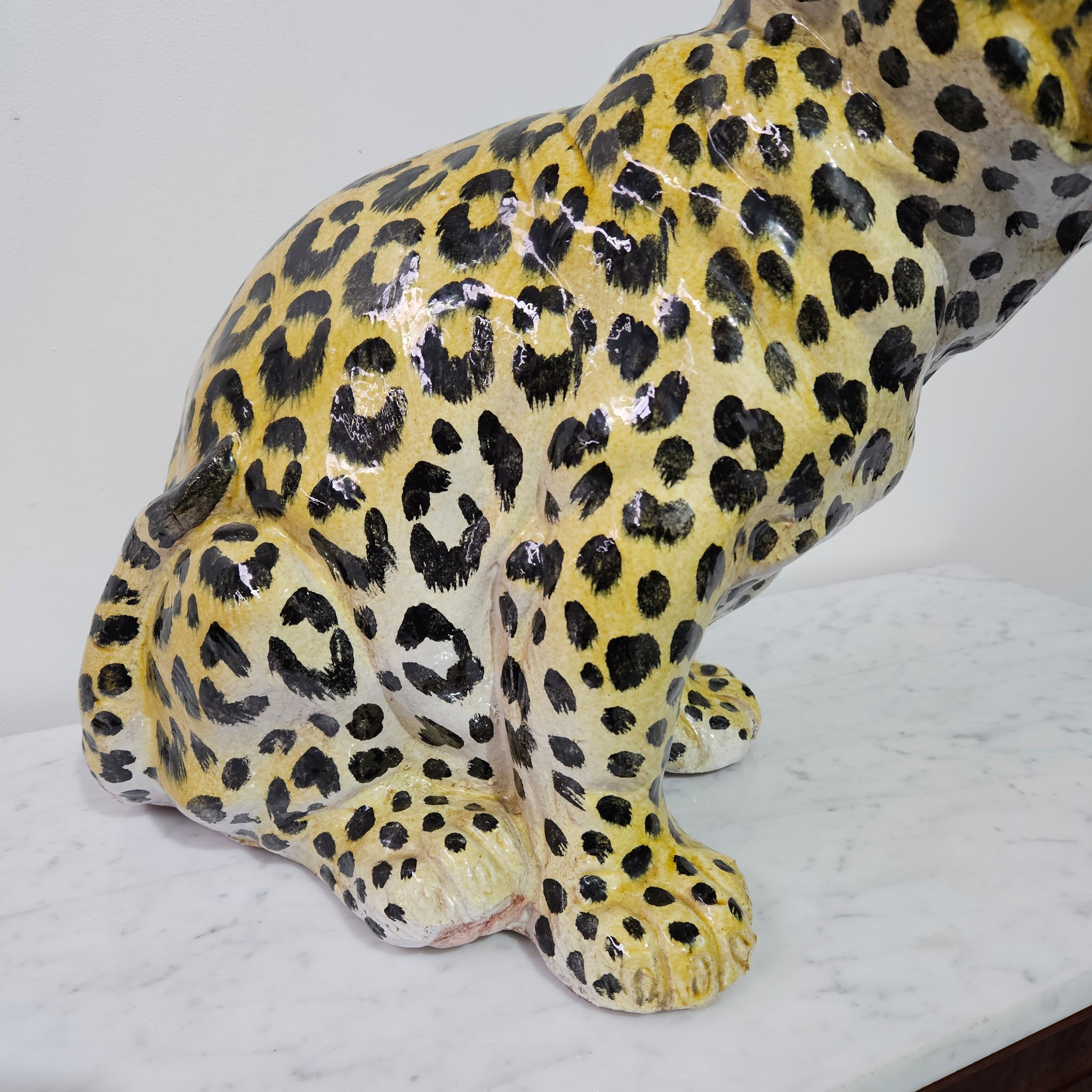 Appealing Large Vintage Terracotta Young Leopard Statue – Moonee Ponds ...
