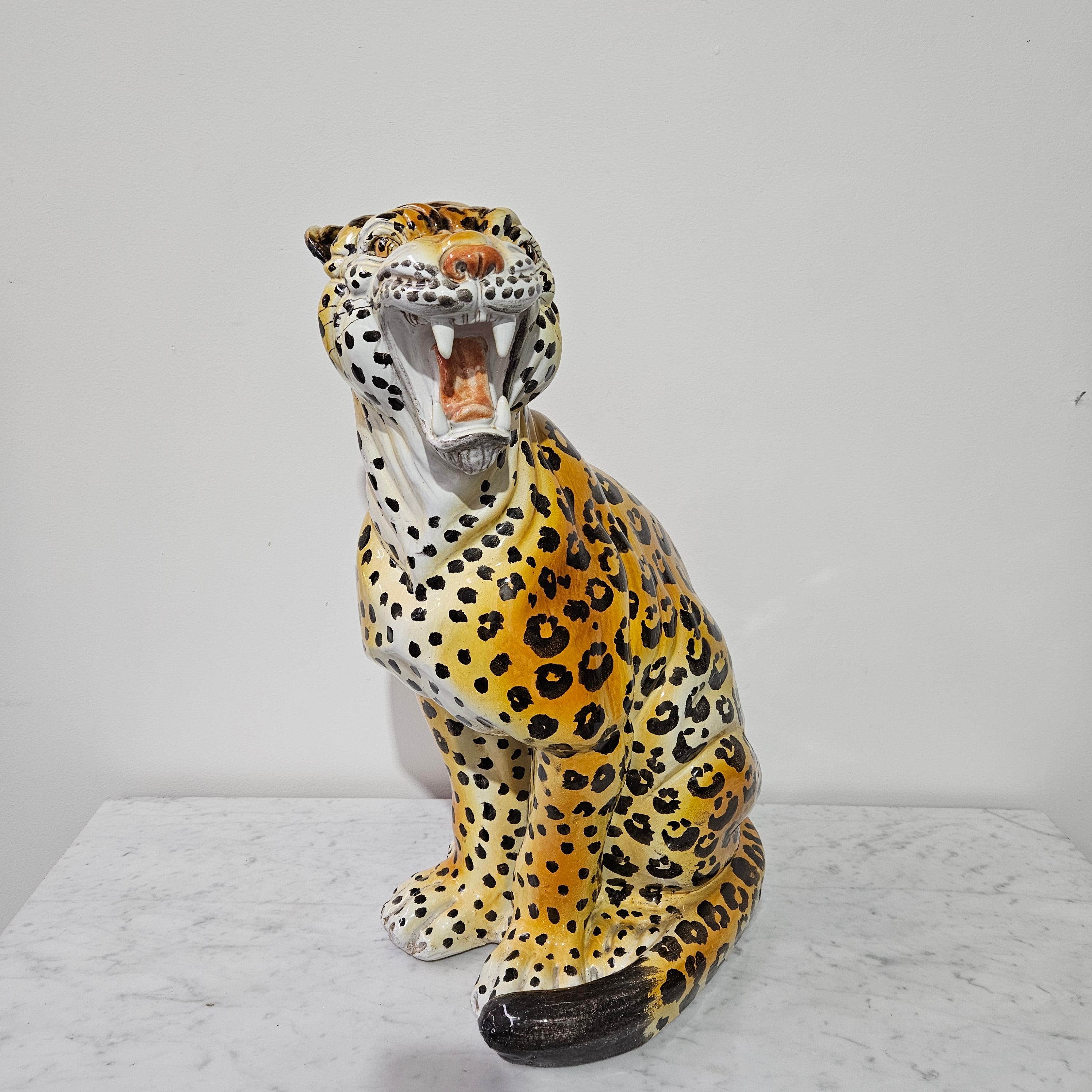 Stunning Vintage Italian Terra Cotta Roaring Leopard – Moonee Ponds ...