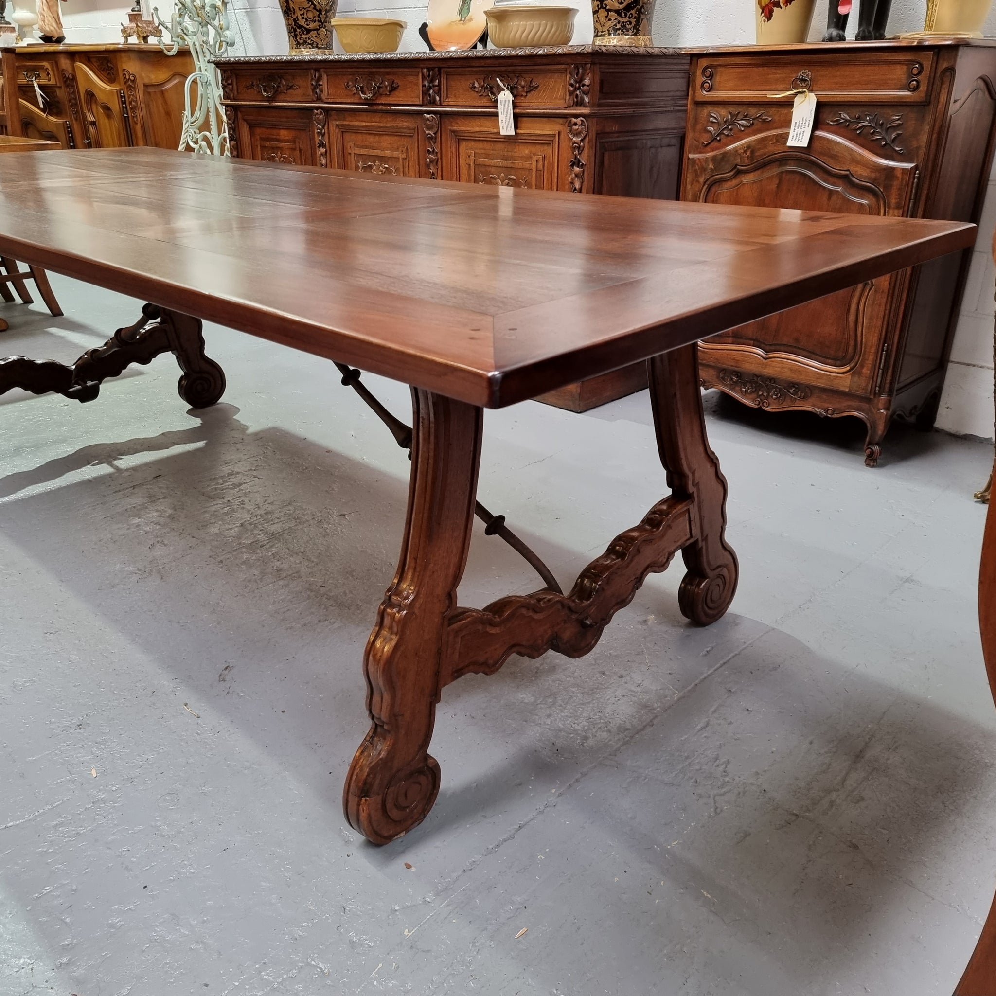 Stunning Dark Oak Spanish Style Dining Table 2.5 m Long – Moonee Ponds ...