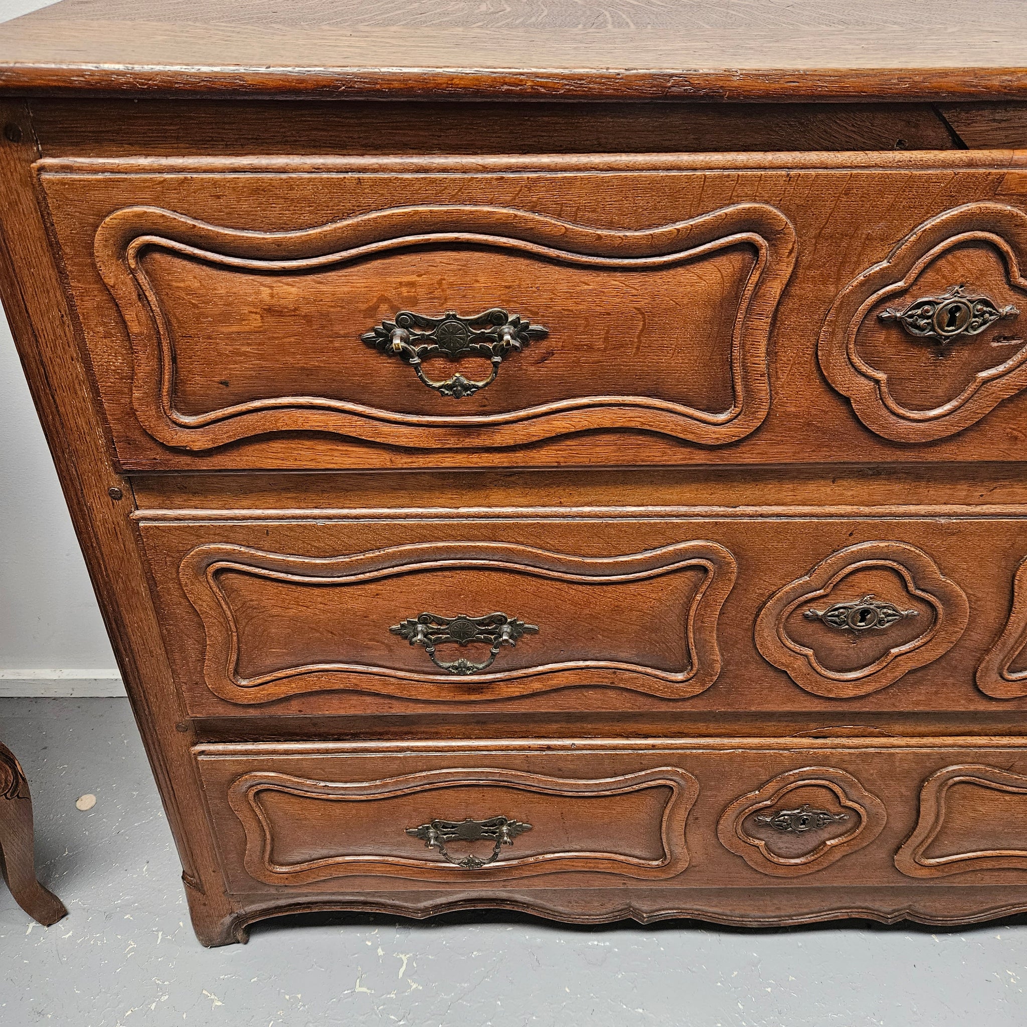 Rare Early 19th Century Narrow French Oak Wooden Top Commode – Moonee ...