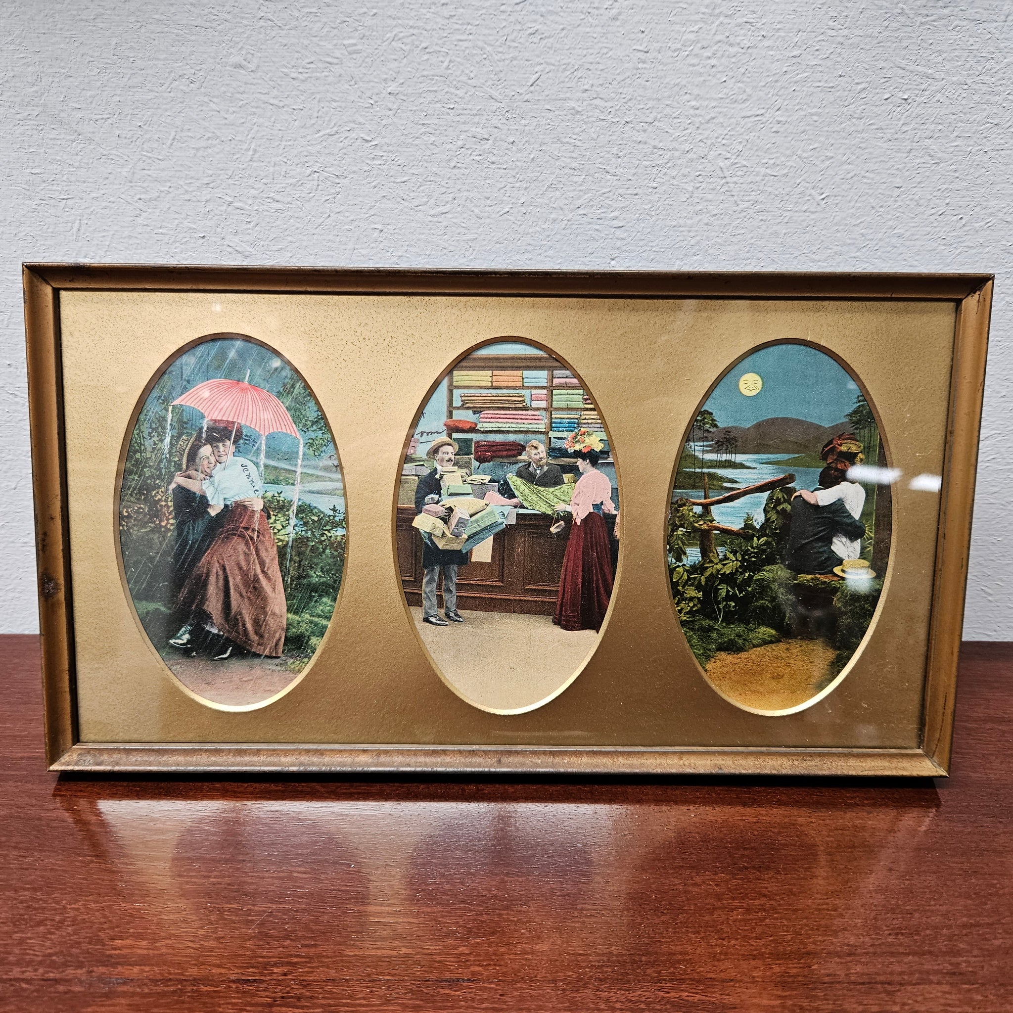 Triple Framed Antique Postcards Circ: 1910 – Moonee Ponds Antiques