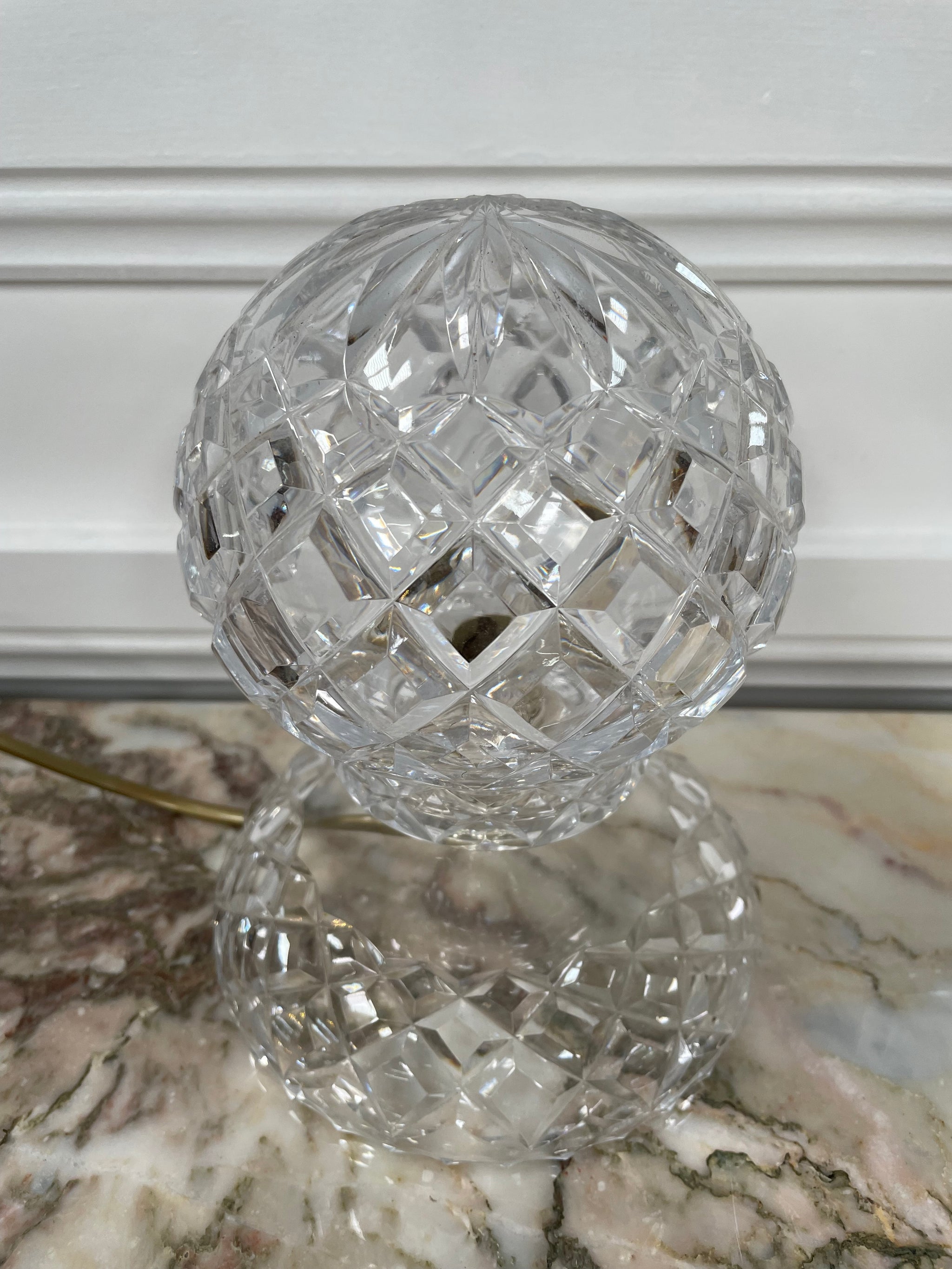 Fabulous Vintage Crystal Round Lamp – Moonee Ponds Antiques