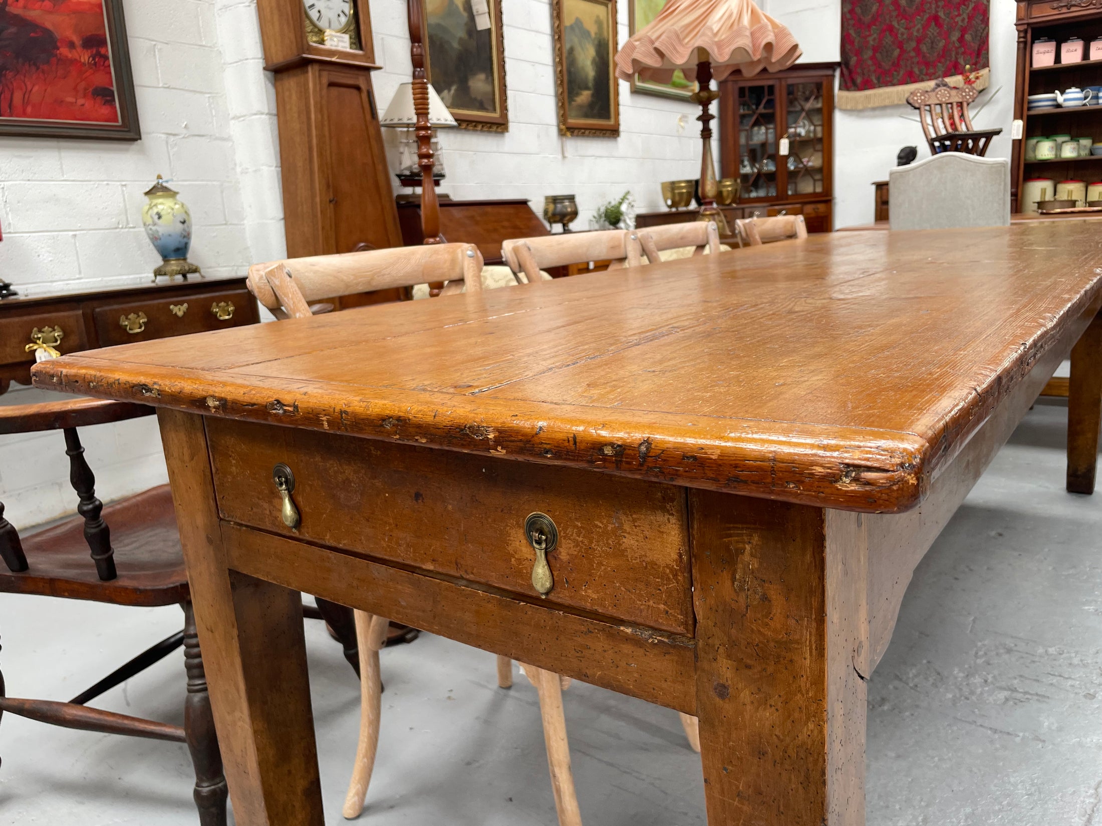Impressive Early Victorian Pine Dining Table – Moonee Ponds Antiques