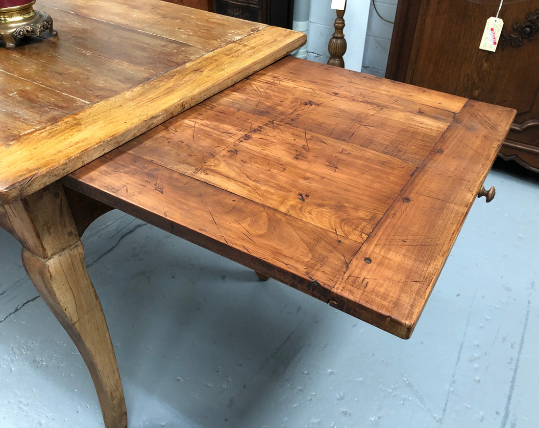 Early 19th Century French Farmhouse Table With Drawer & Pull Out Bread ...